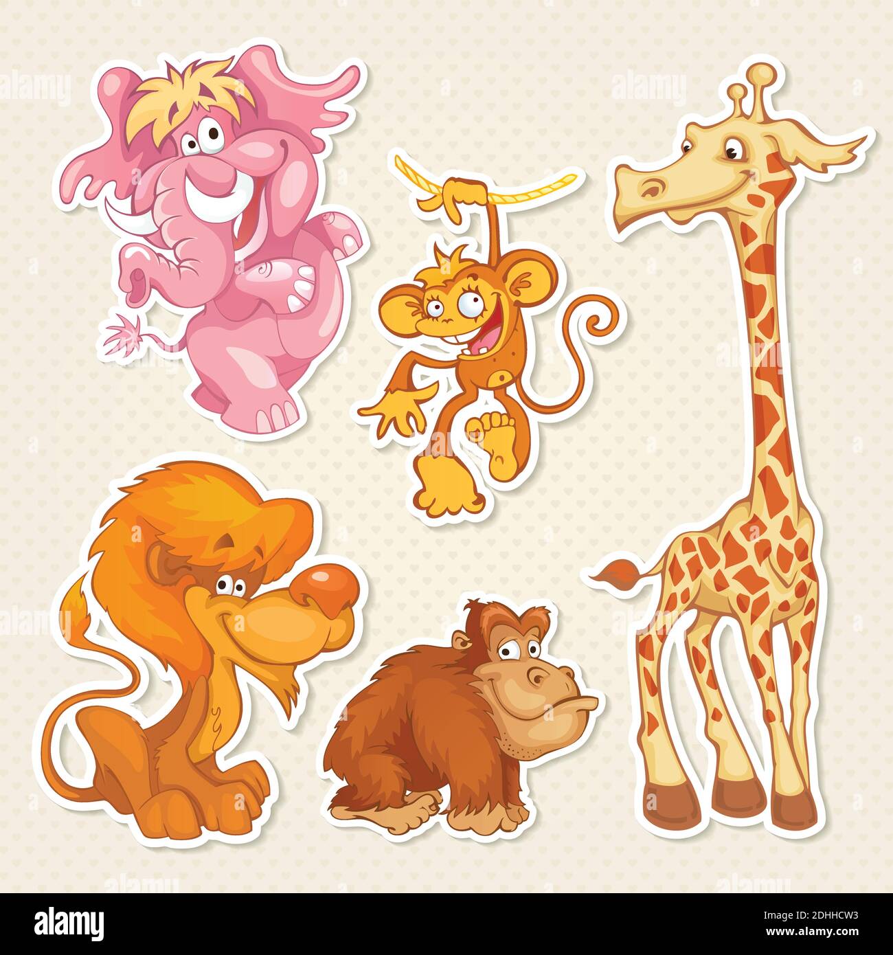 Vector African animals in cool cartoon style Stock Vector Image & Art ...