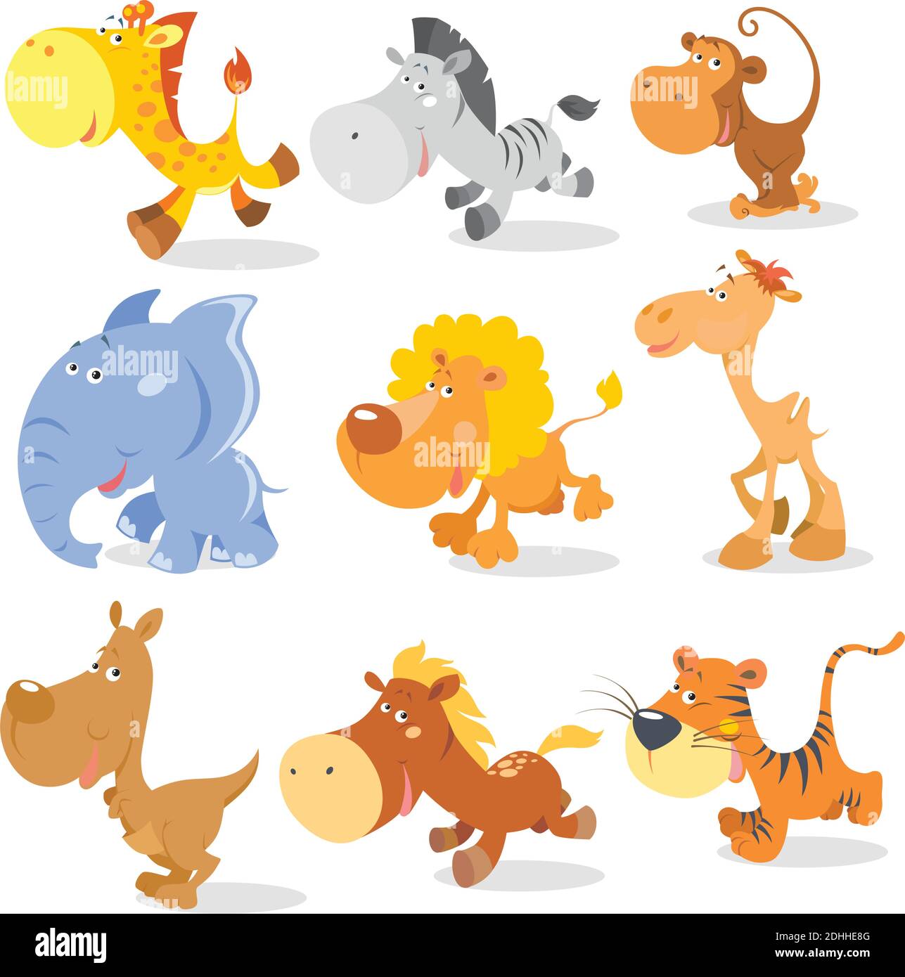 Vector runng animals in cool cartoon style Stock Vector Image & Art - Alamy