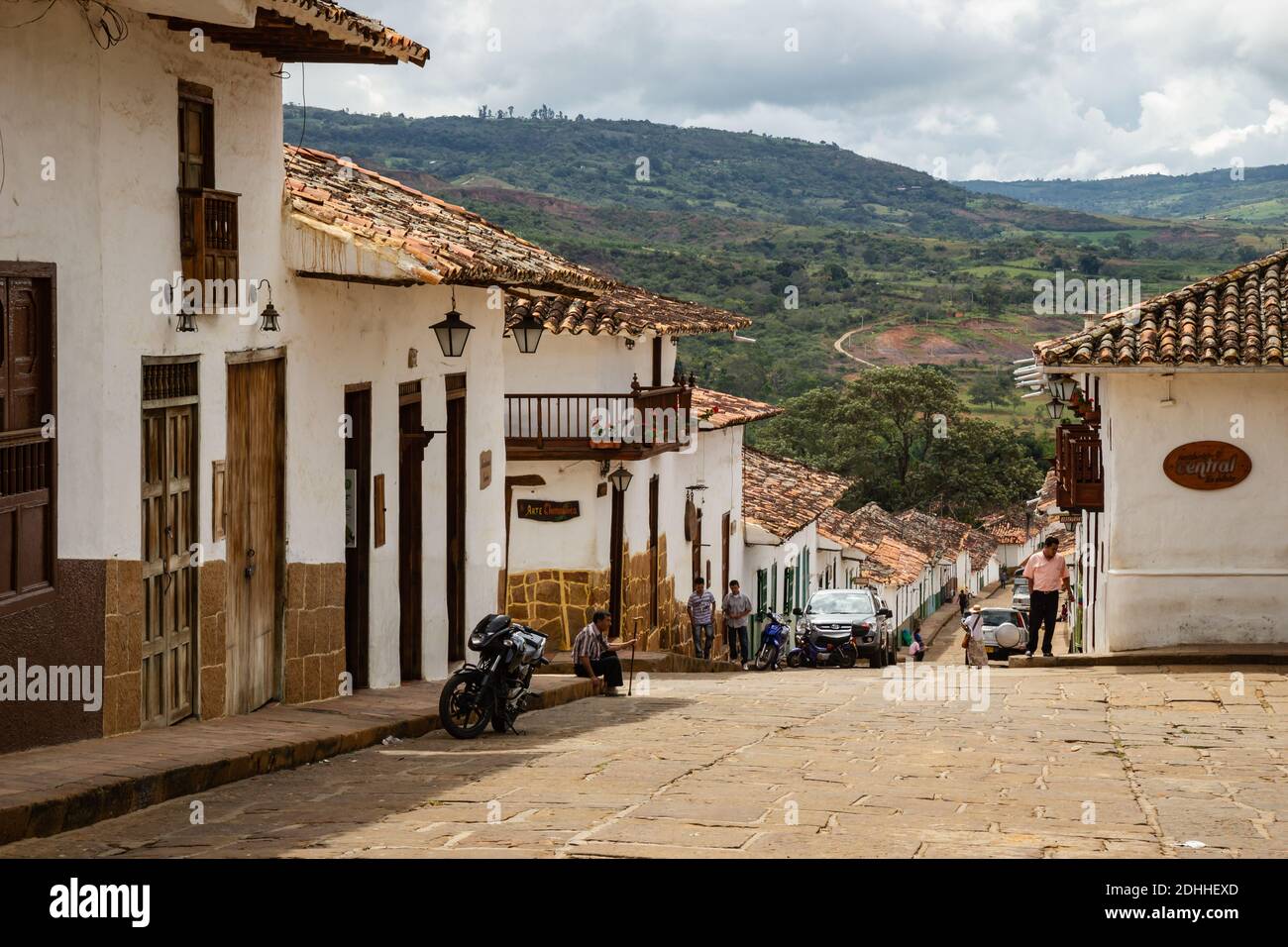 Old colonial houses in small village of Colombia Stock Photo - Alamy