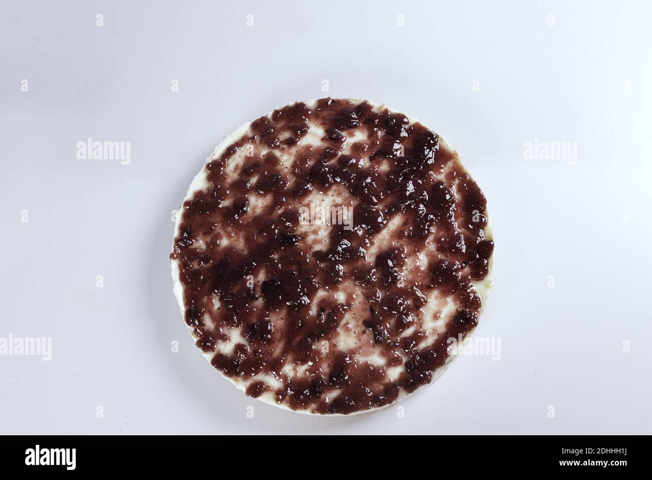 An isolated shot of bread with jam toppings on a white background Stock ...