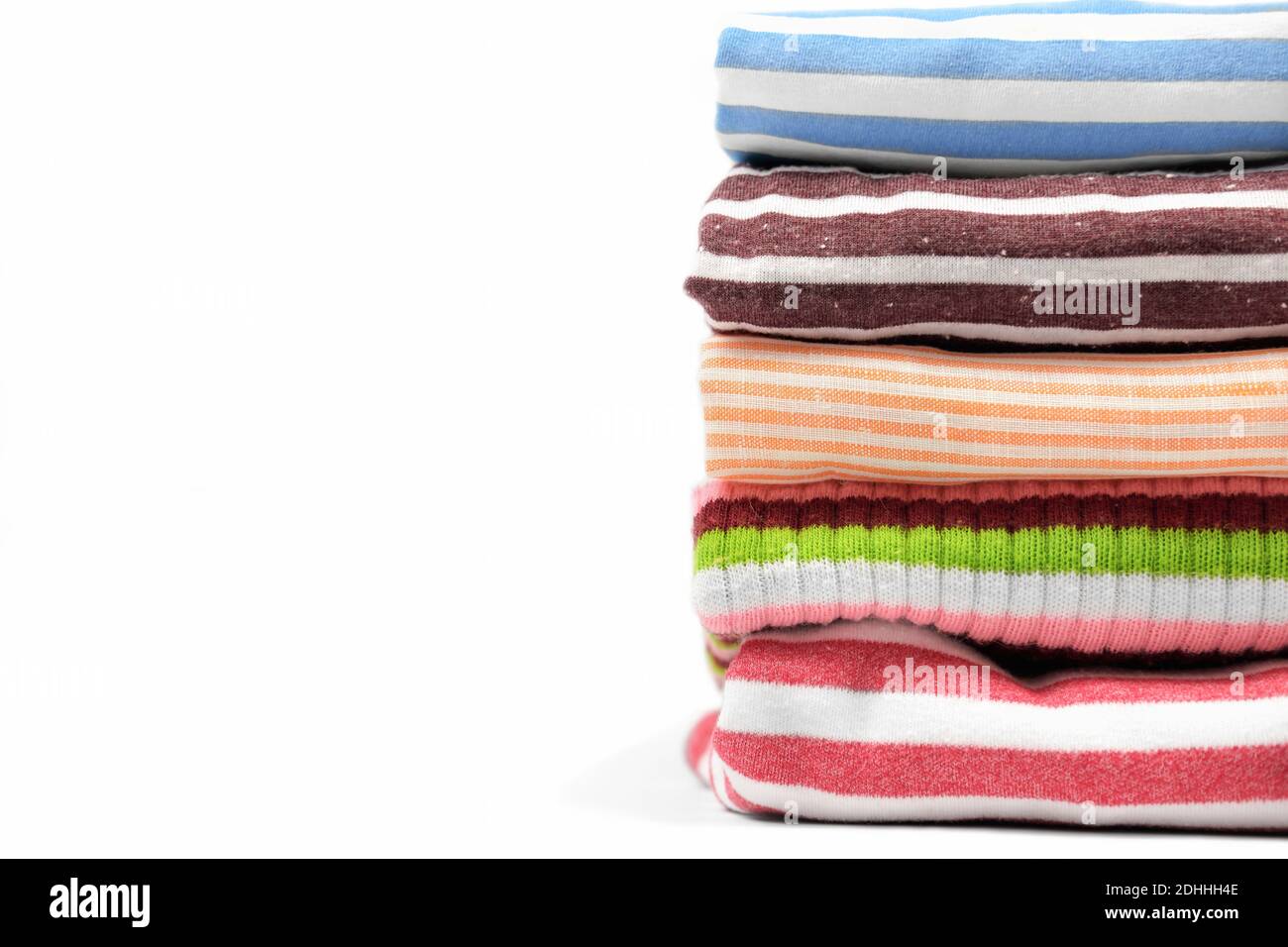 Fold striped clothes, tidiness, organizing concept. lifestyle and ...