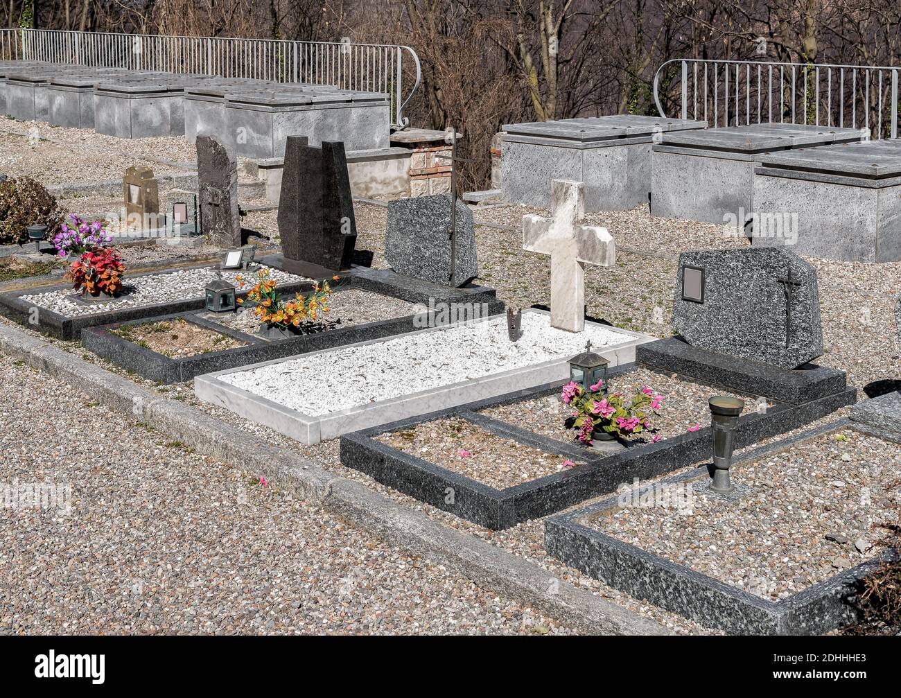 The Headstones and Graves of catholic Cemetery Stock Photo - Alamy