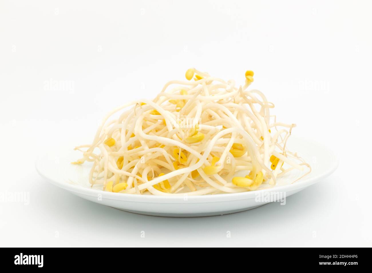 Bean sprouts on white background Stock Photo - Alamy