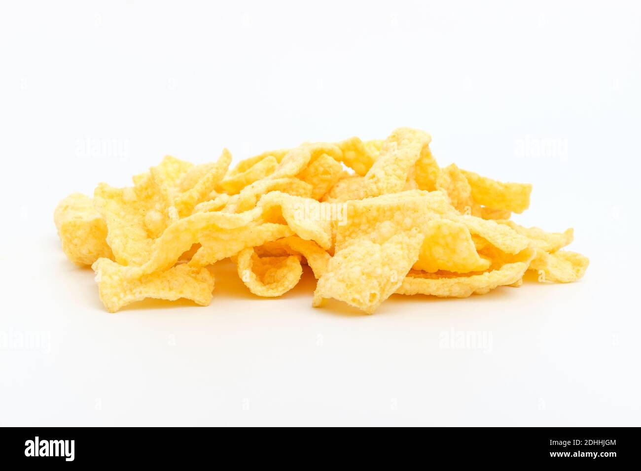 Chips made of corn on a white background Stock Photo - Alamy