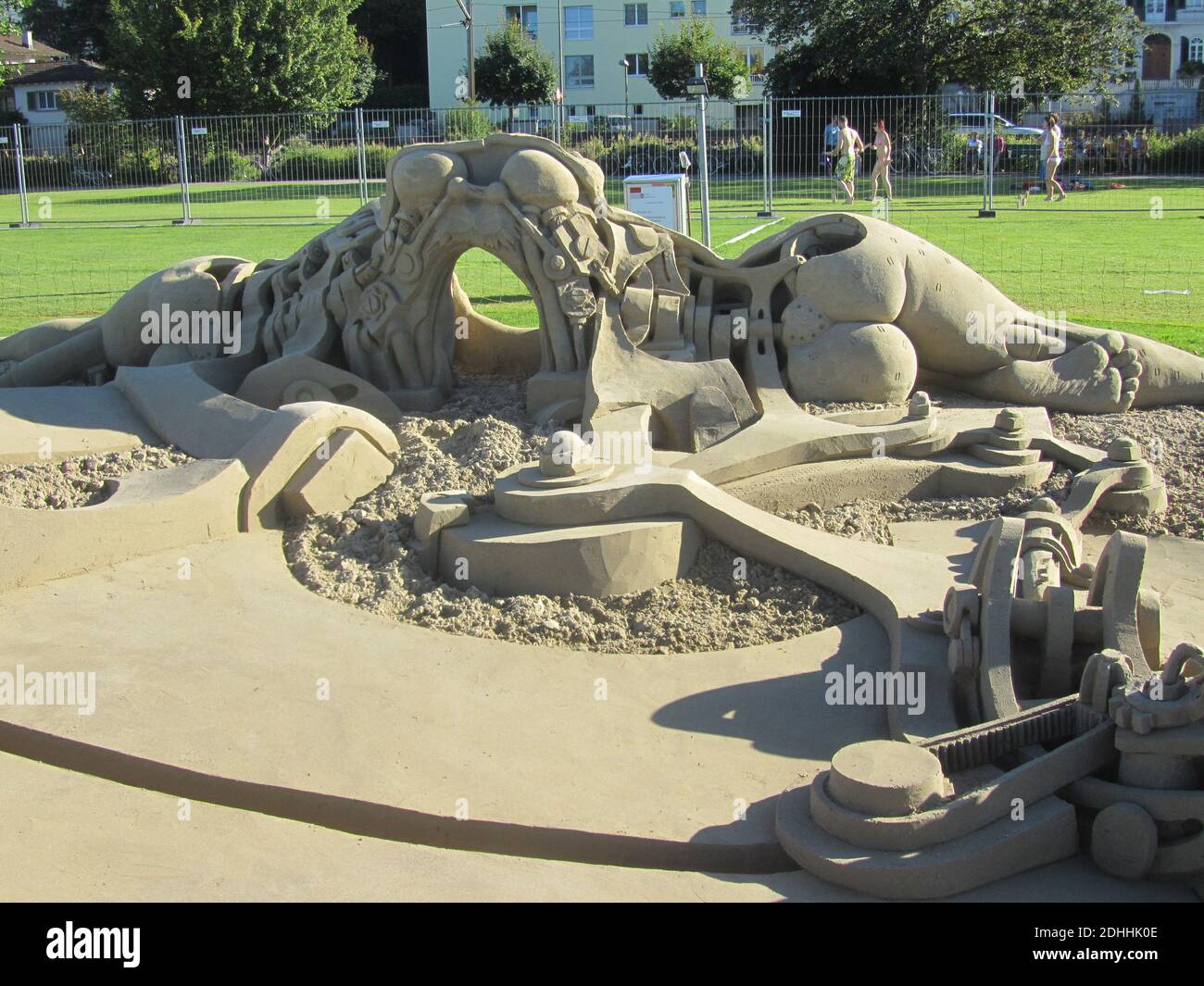 A mysterious sculpture made of sand during a sculpture festival Stock ...