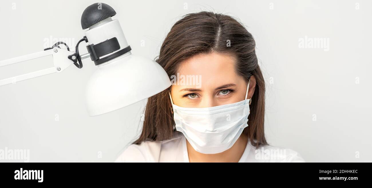 Manicure master in mask gloves hi-res stock photography and images - Alamy