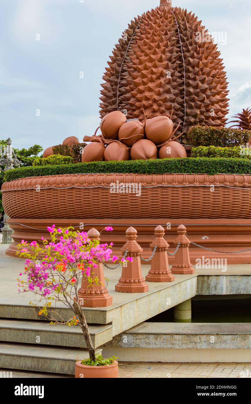 The big durian. monument in Kampot. Cambodia. Durian Circle, center of ...