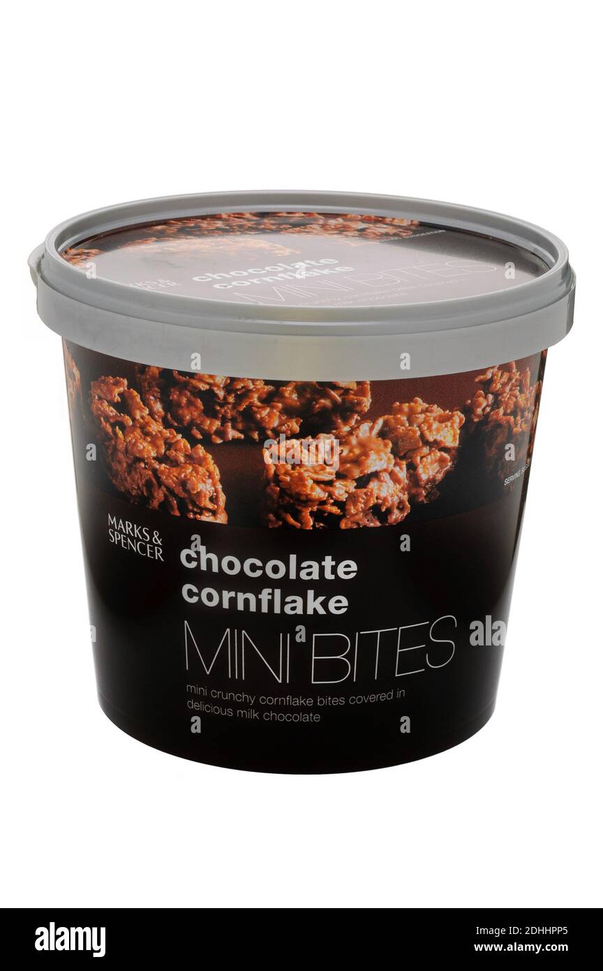 Marks and Spencer Chocolate Cornflake Mini Bites on a White Background ...