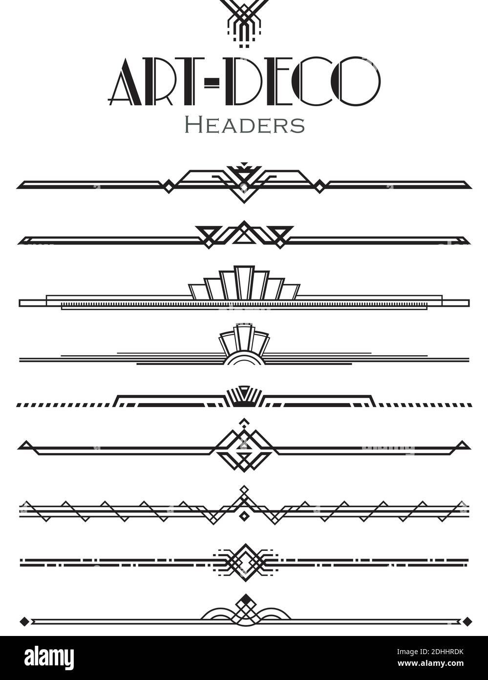 Set of headers made in the Art-Deco style Stock Vector Image & Art - Alamy
