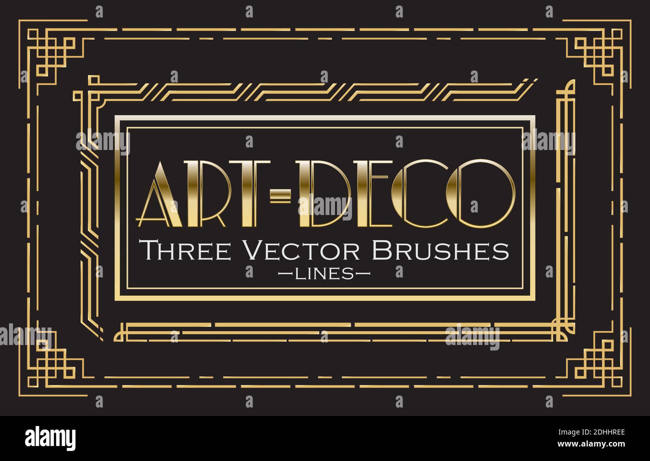 3 pattern brushes made in the Art-Deco style. All brushes include outer ...