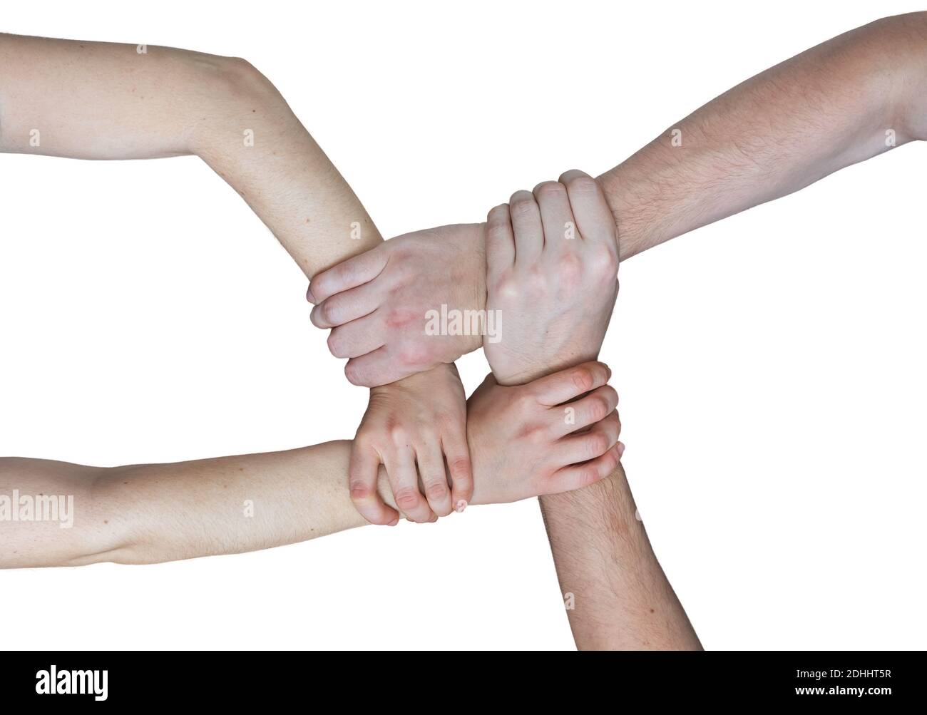 Community and teamwork concept. Hands holding together. Isolated on ...