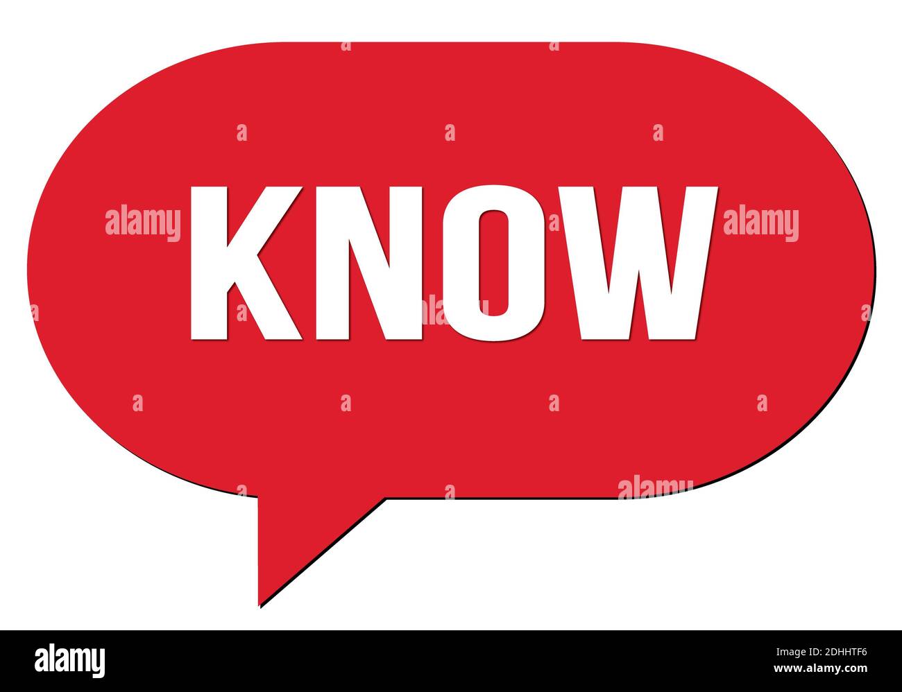 KNOW text written in a red speech bubble stamp Stock Photo - Alamy