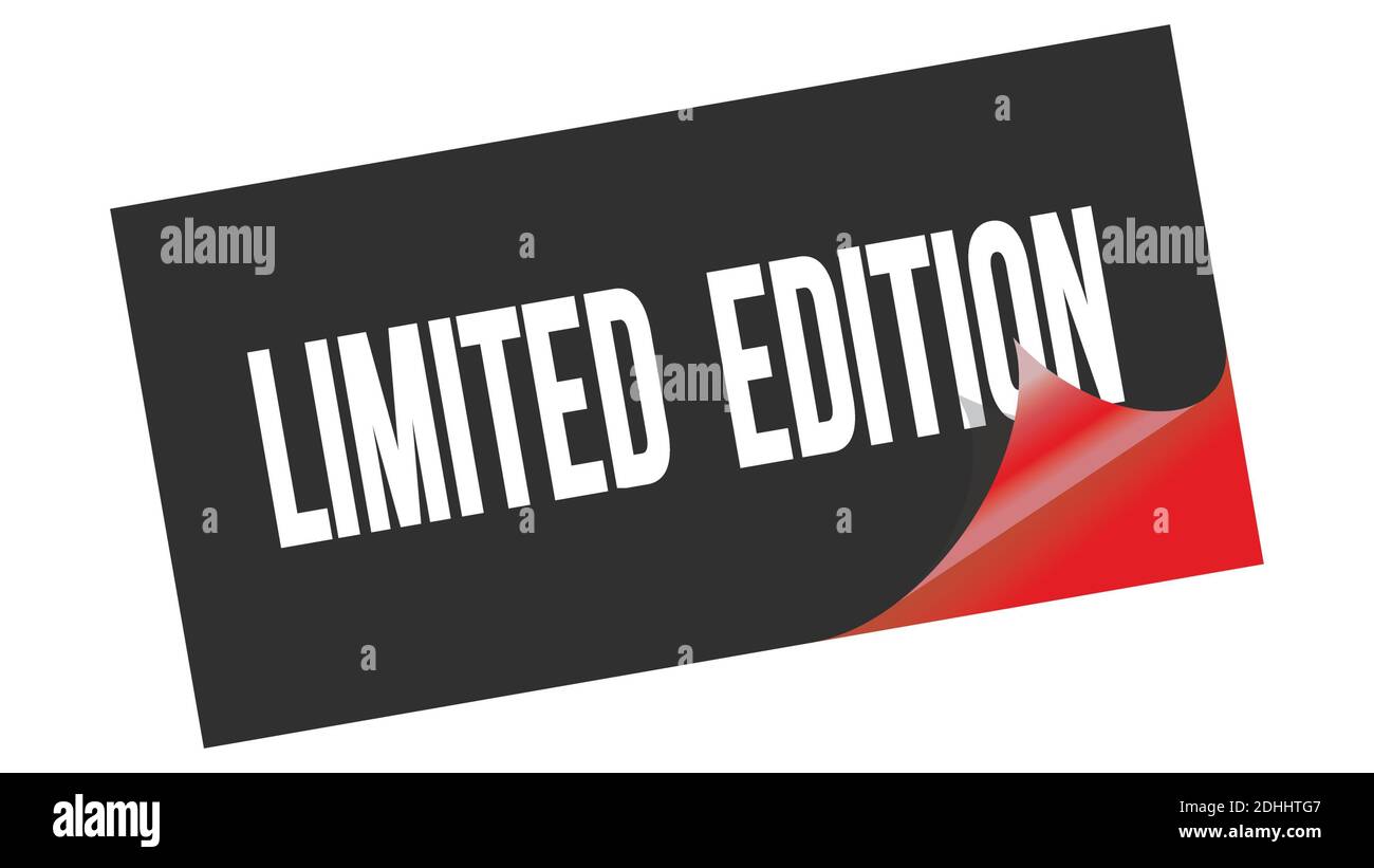 LIMITED EDITION text written on black red sticker stamp Stock Photo - Alamy