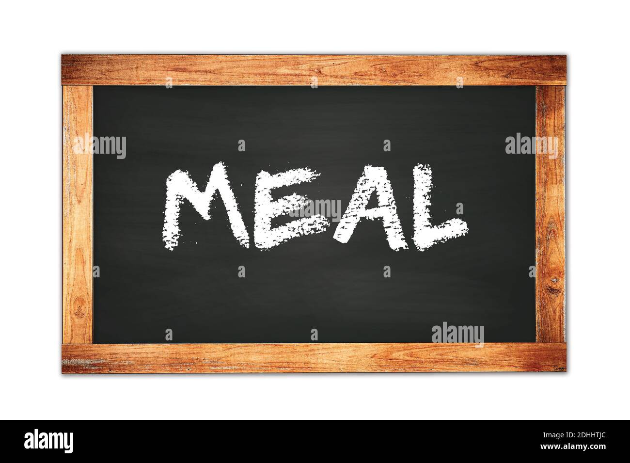 MEAL text written on black wooden frame school blackboard Stock Photo ...