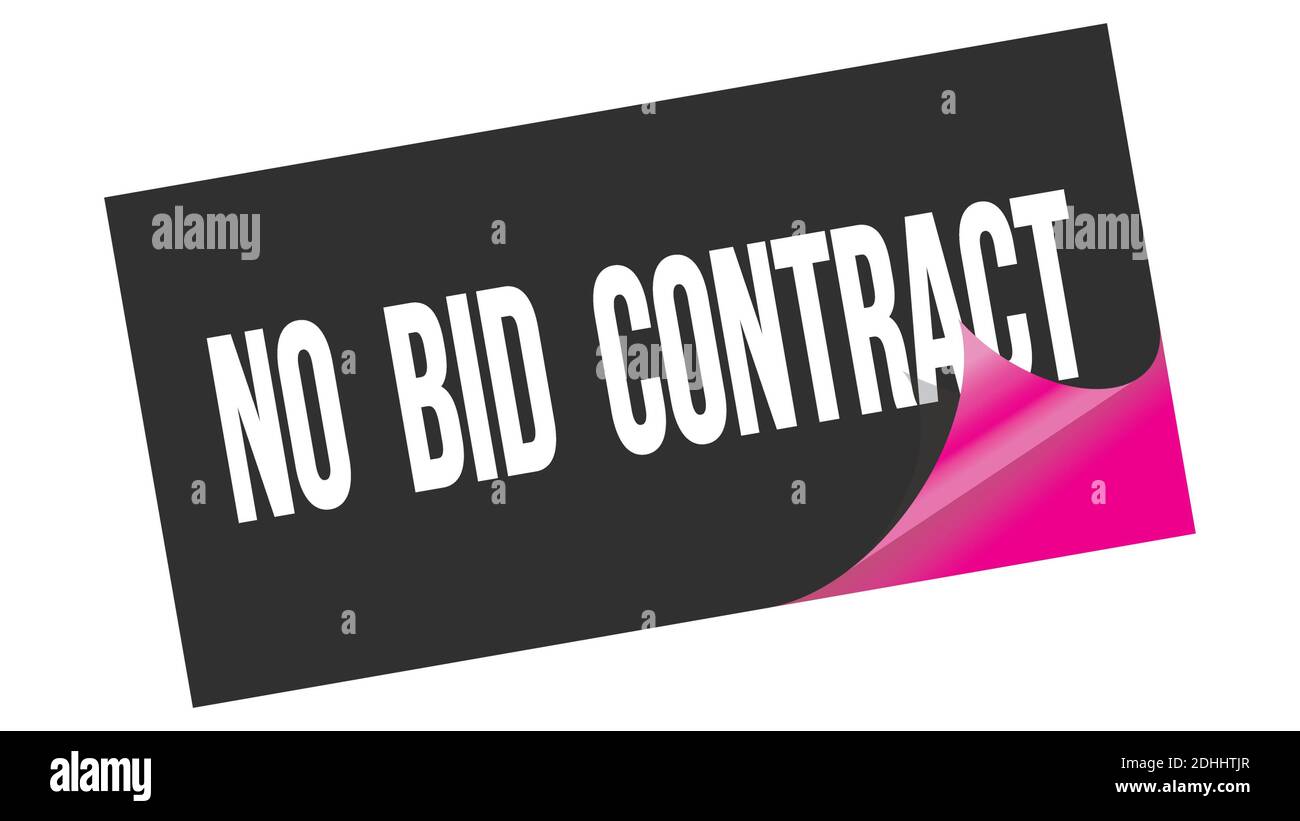 NO BID CONTRACT text written on black pink sticker stamp Stock Photo ...