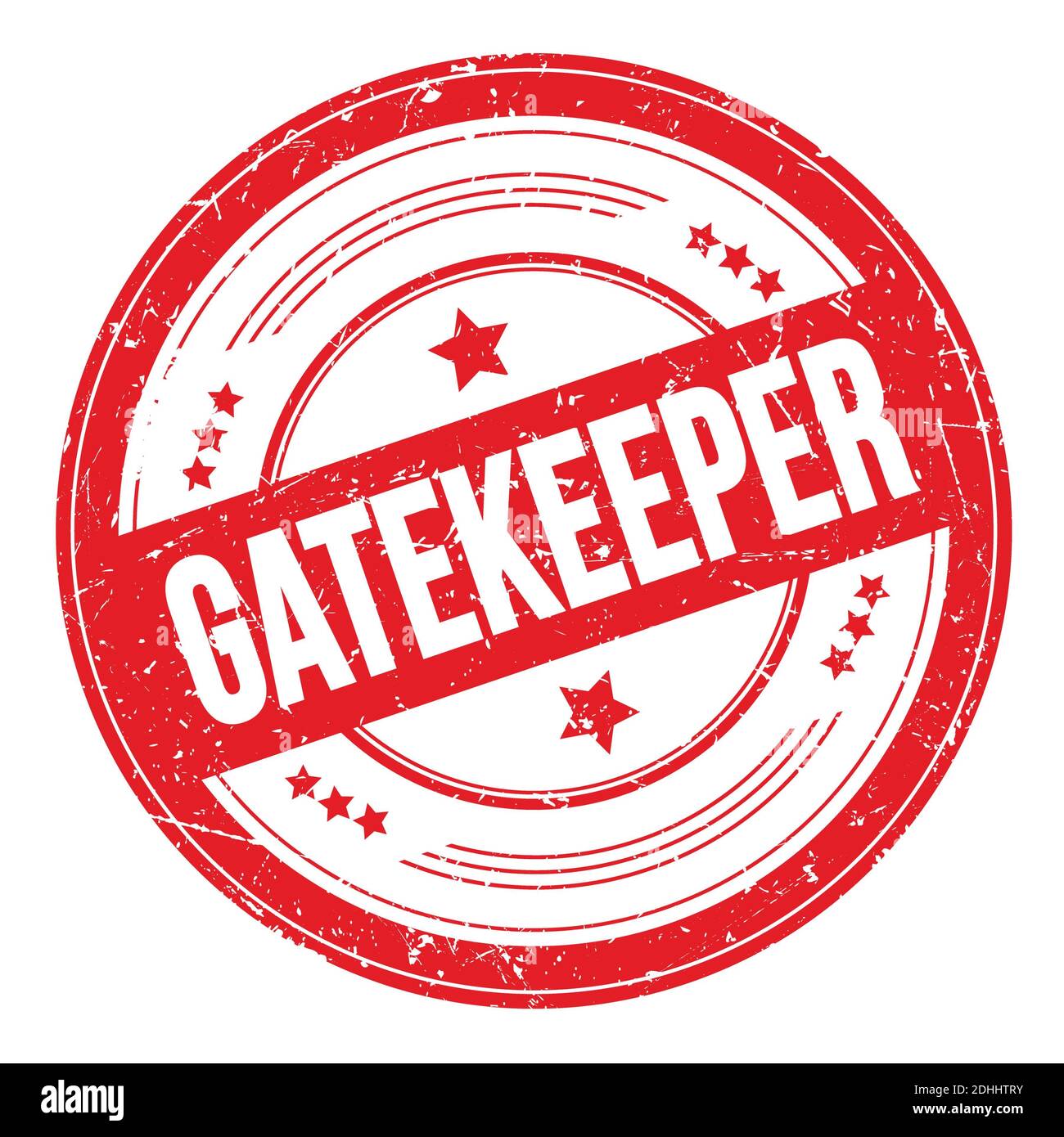 GATEKEEPER text on red round grungy texture stamp Stock Photo - Alamy