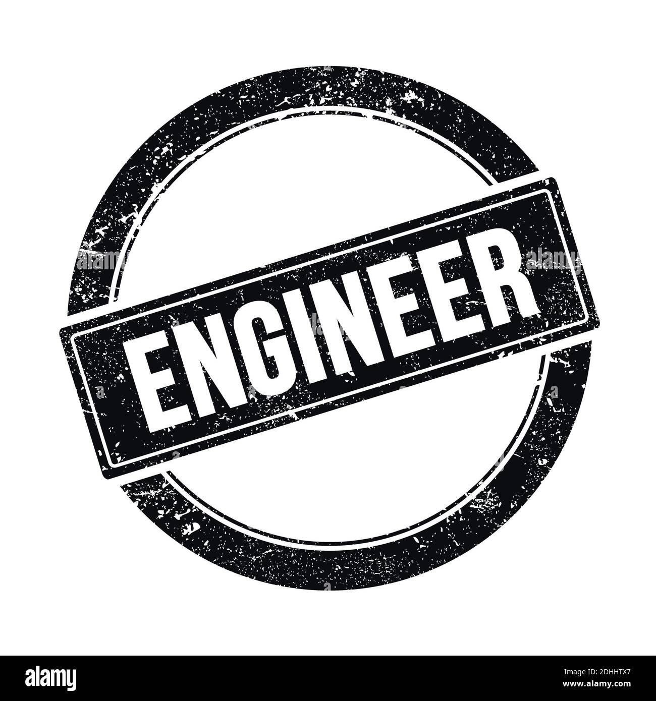 ENGINEER text on black grungy round vintage stamp Stock Photo - Alamy