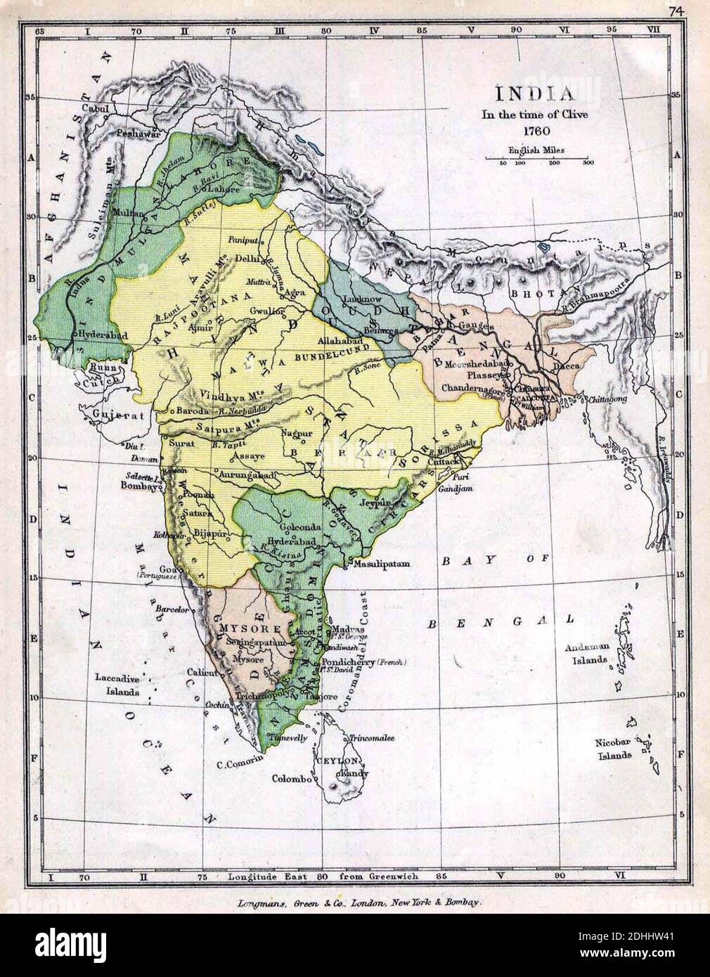 The Kingdom of Oudh in 1760 (Sapphire blue Stock Photo - Alamy