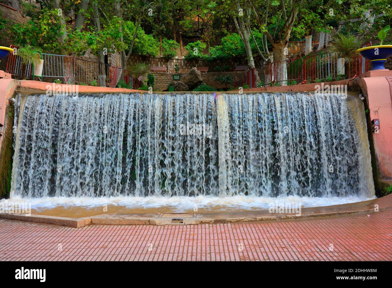 Morocco, spring Ain Asserdoun in public city garden of Beni Mellal ...