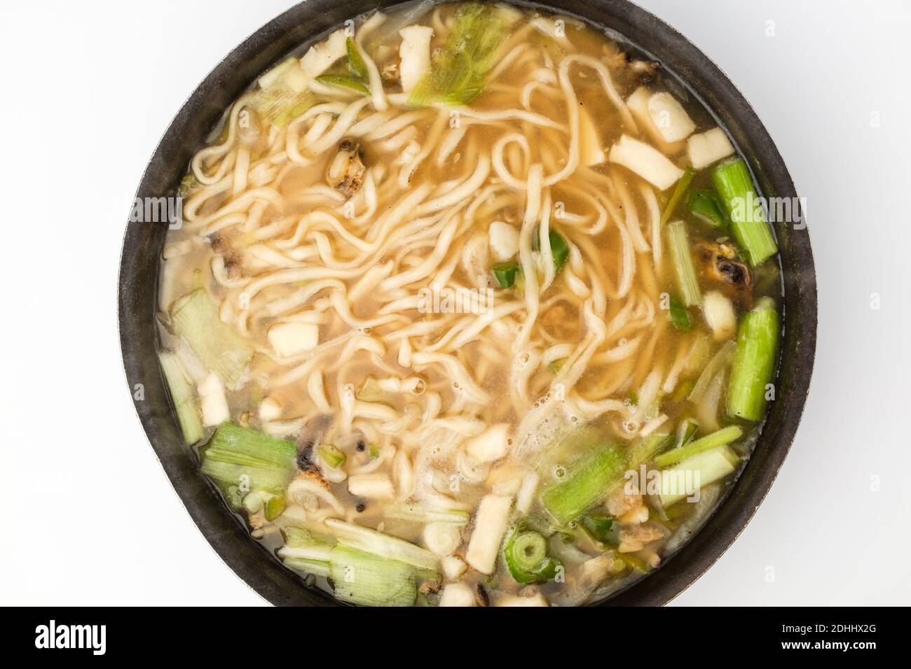 Seafood kalguksu on white background Stock Photo - Alamy