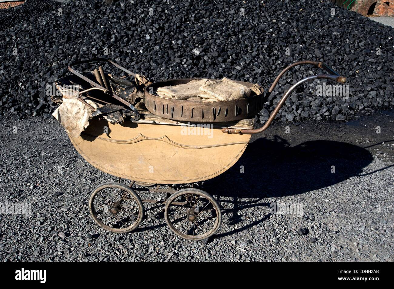 A Pile Of Coal With An Old Pram For Transporting It In At The Black ...