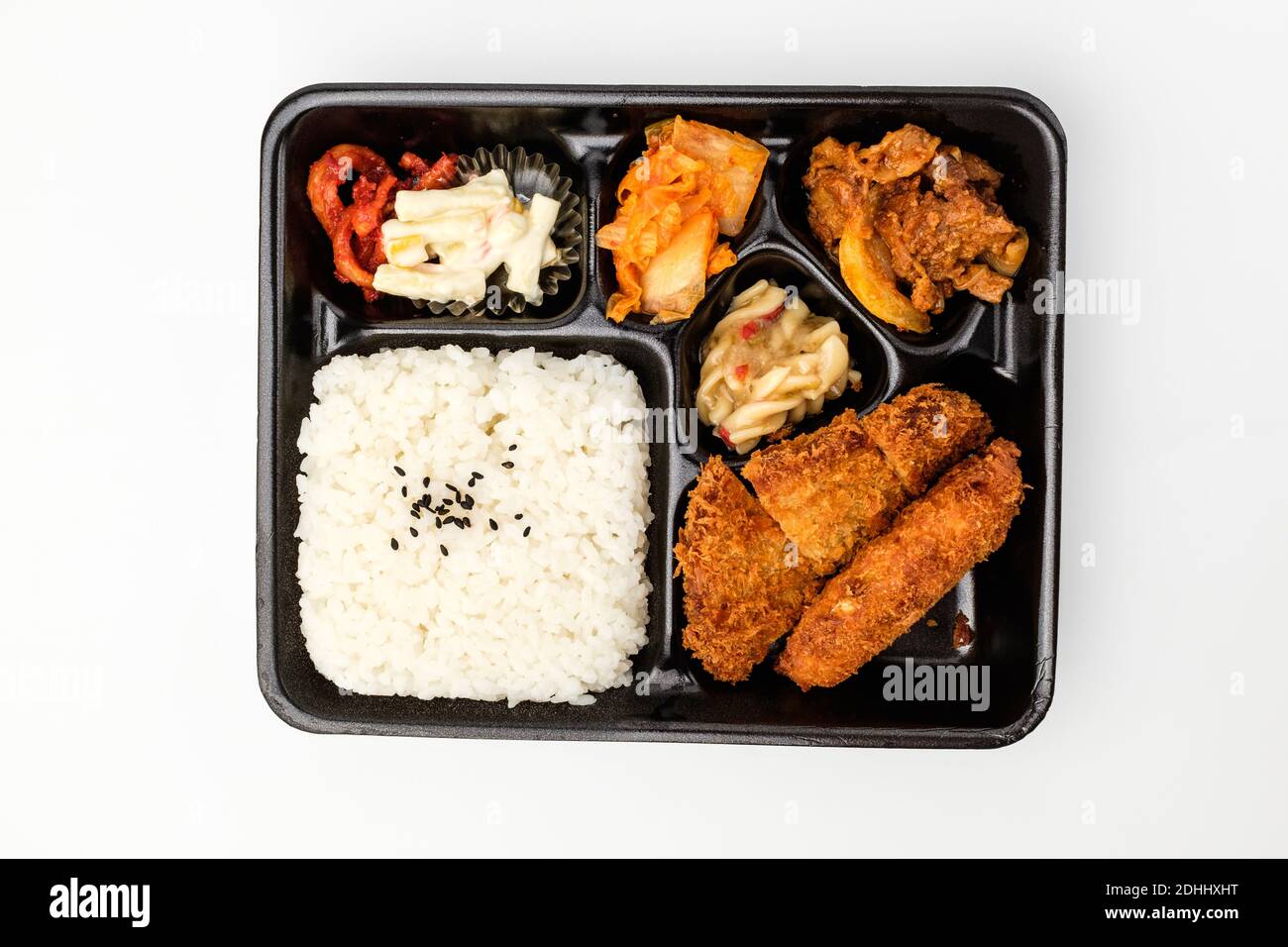 Korean lunch box on white background Stock Photo - Alamy