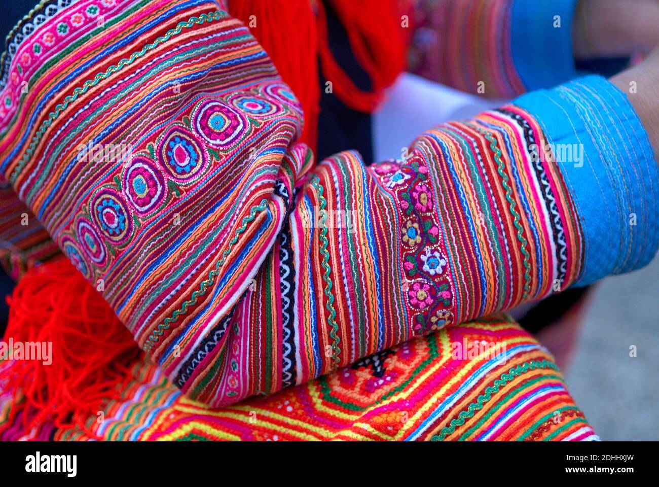 Vietnam. North Vietnam. Sapa area. Flower Hmong at Sapa market Stock ...