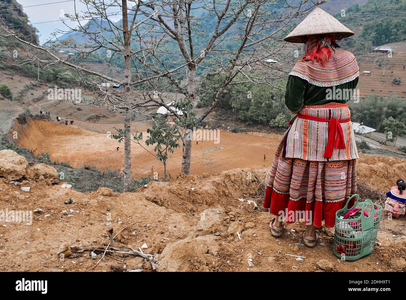 Vietnam. North Vietnam. Bac Ha area. Flower Hmong ethnic group at Can ...