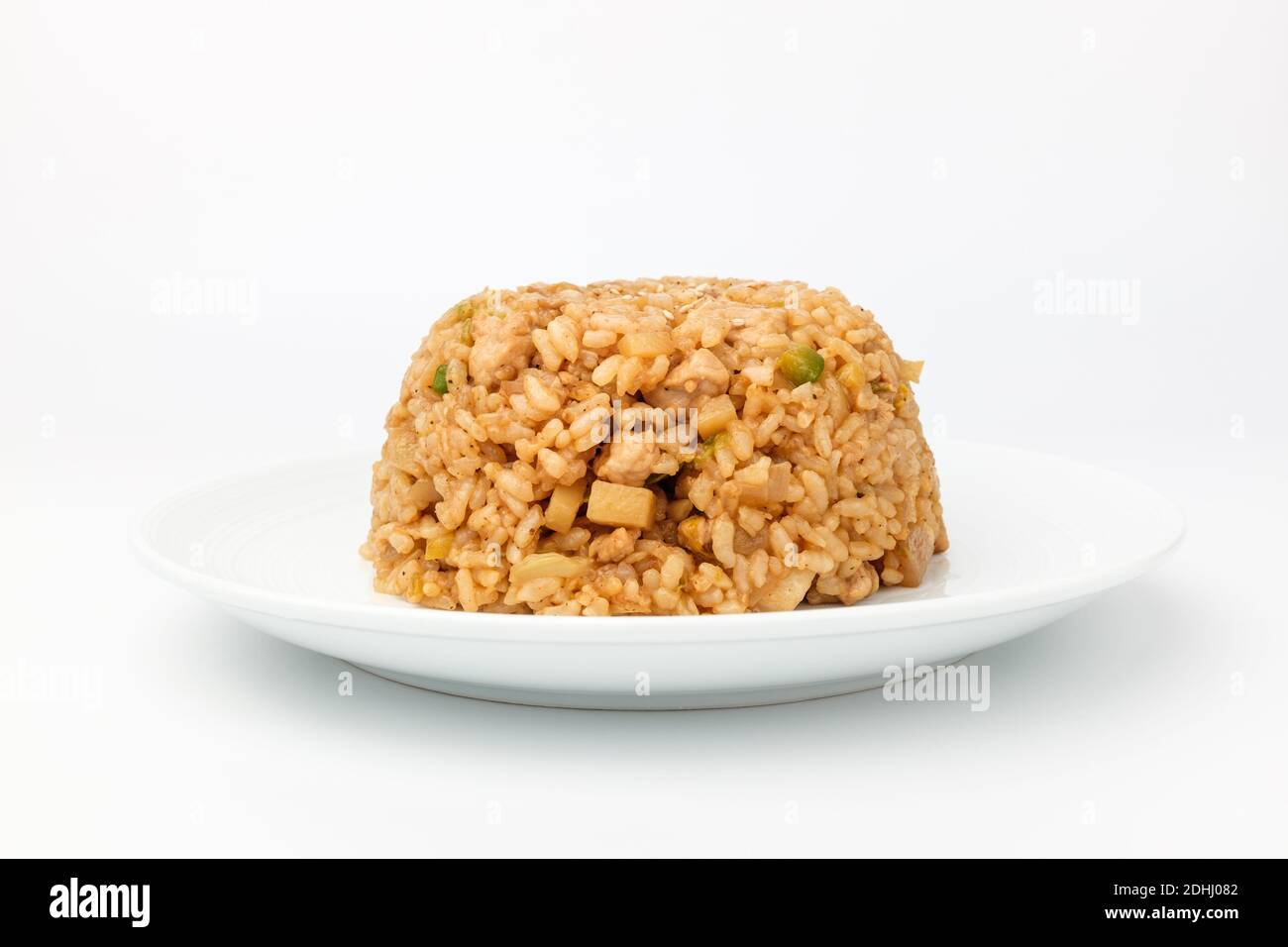 Fried rice on white background Stock Photo - Alamy