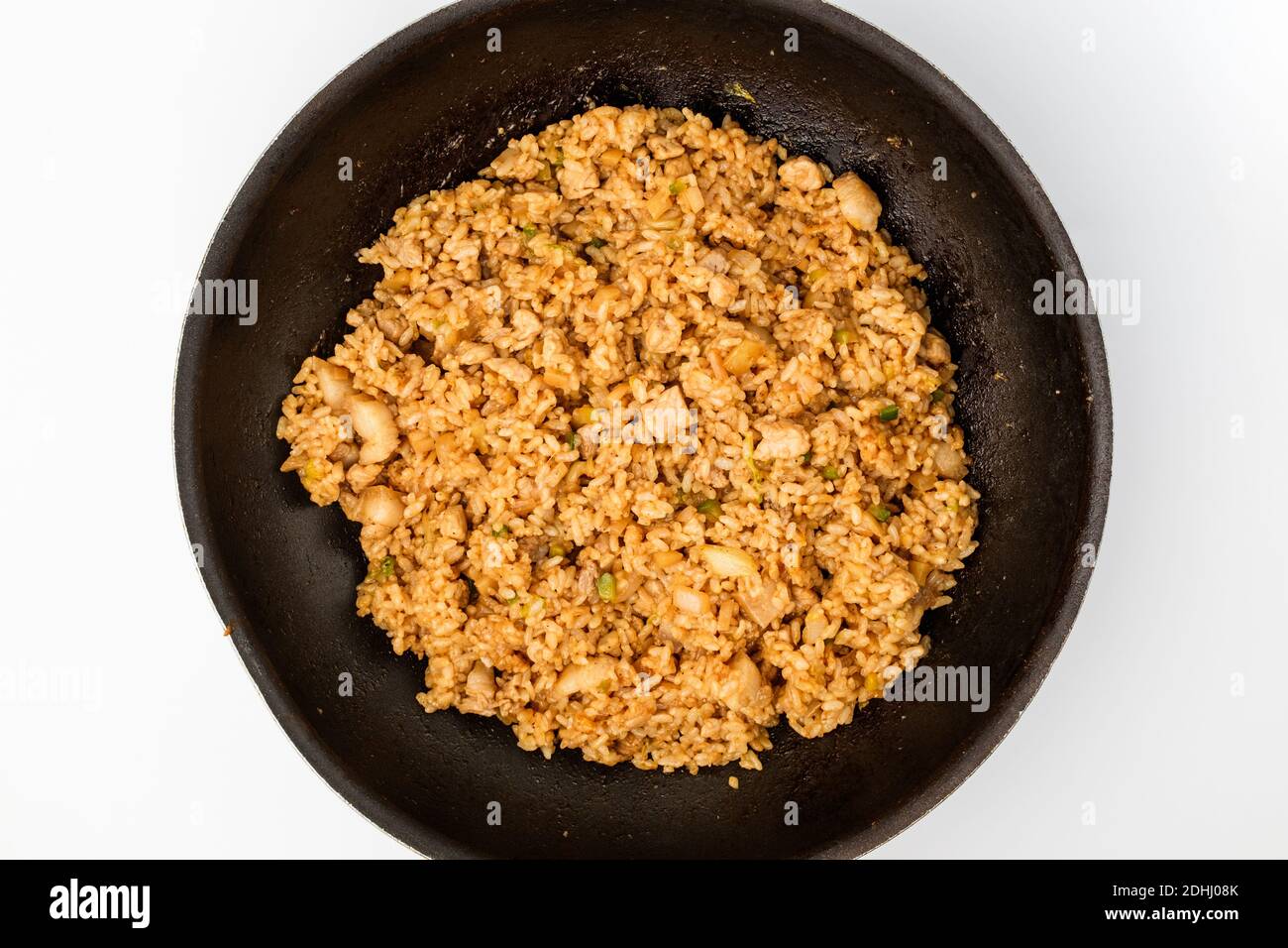Fried rice on white background Stock Photo - Alamy