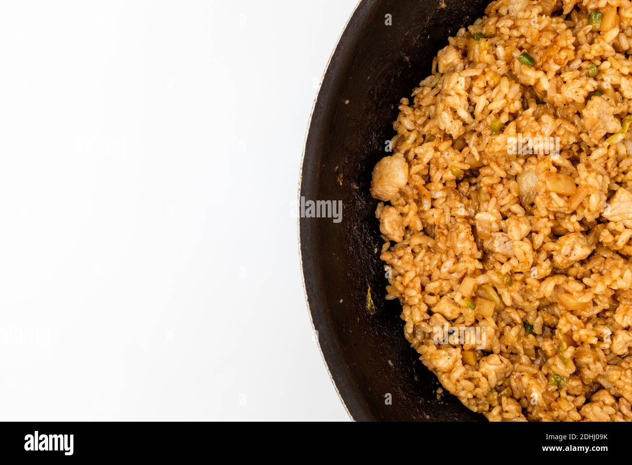 Fried rice on white background Stock Photo - Alamy