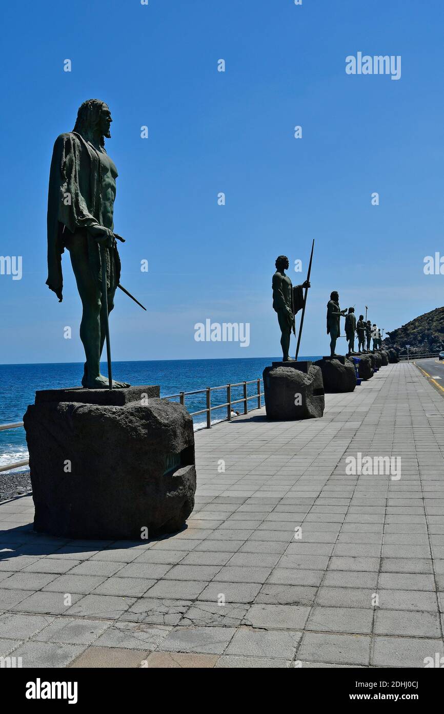 Tenerife, Canary Islands, Spain - April 06, 2018: Bronze sculptures ...