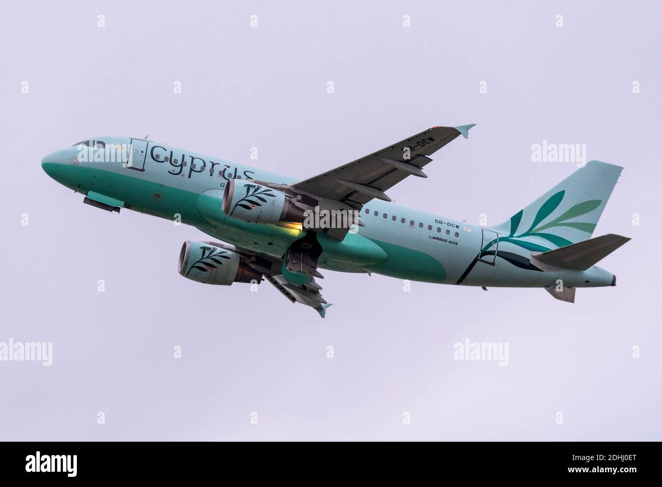 Cyprus Airways Airbus A319 5B-DCW jet airliner plane in special paint ...