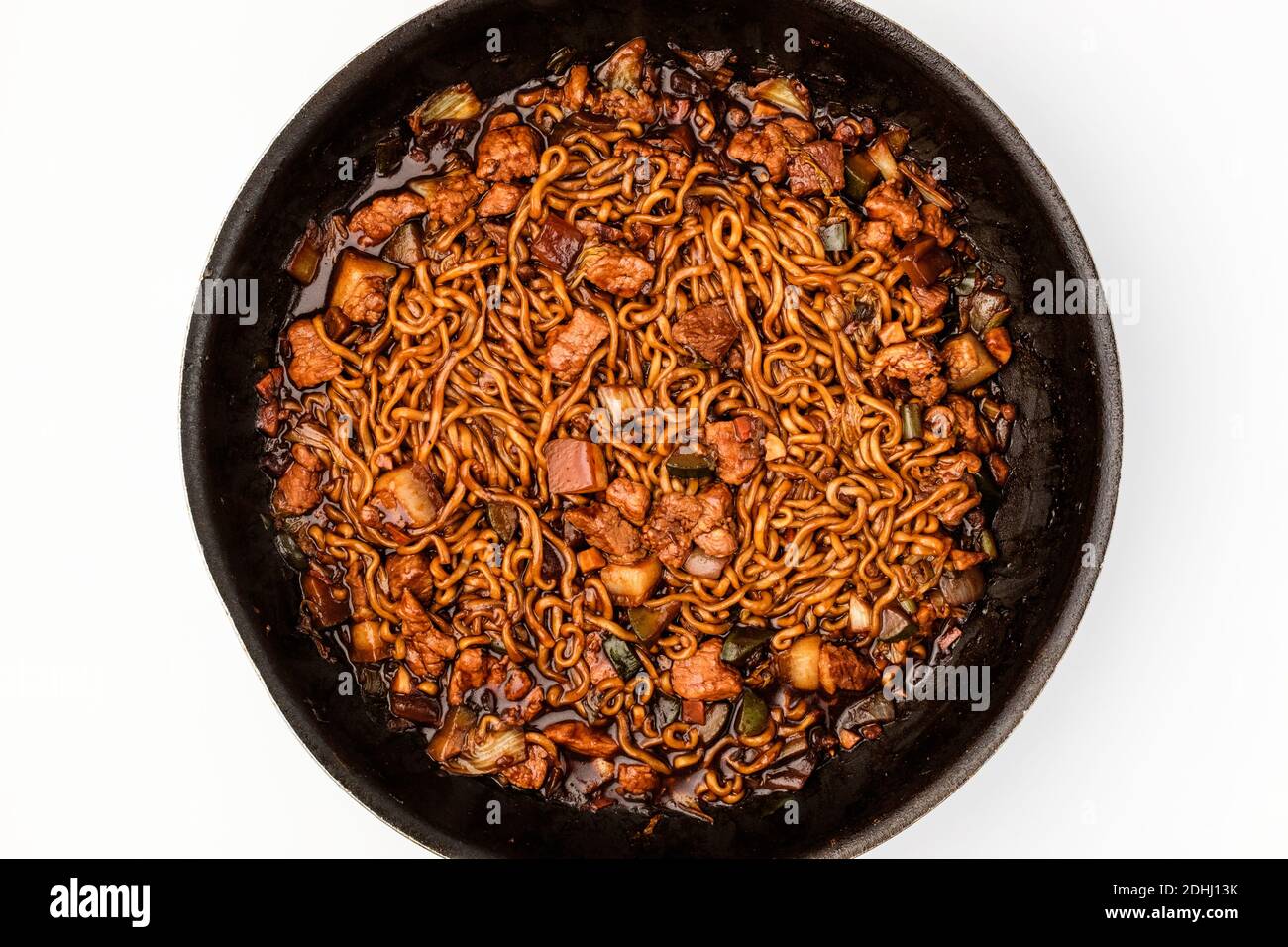 Jjajang ramen on white background Stock Photo - Alamy