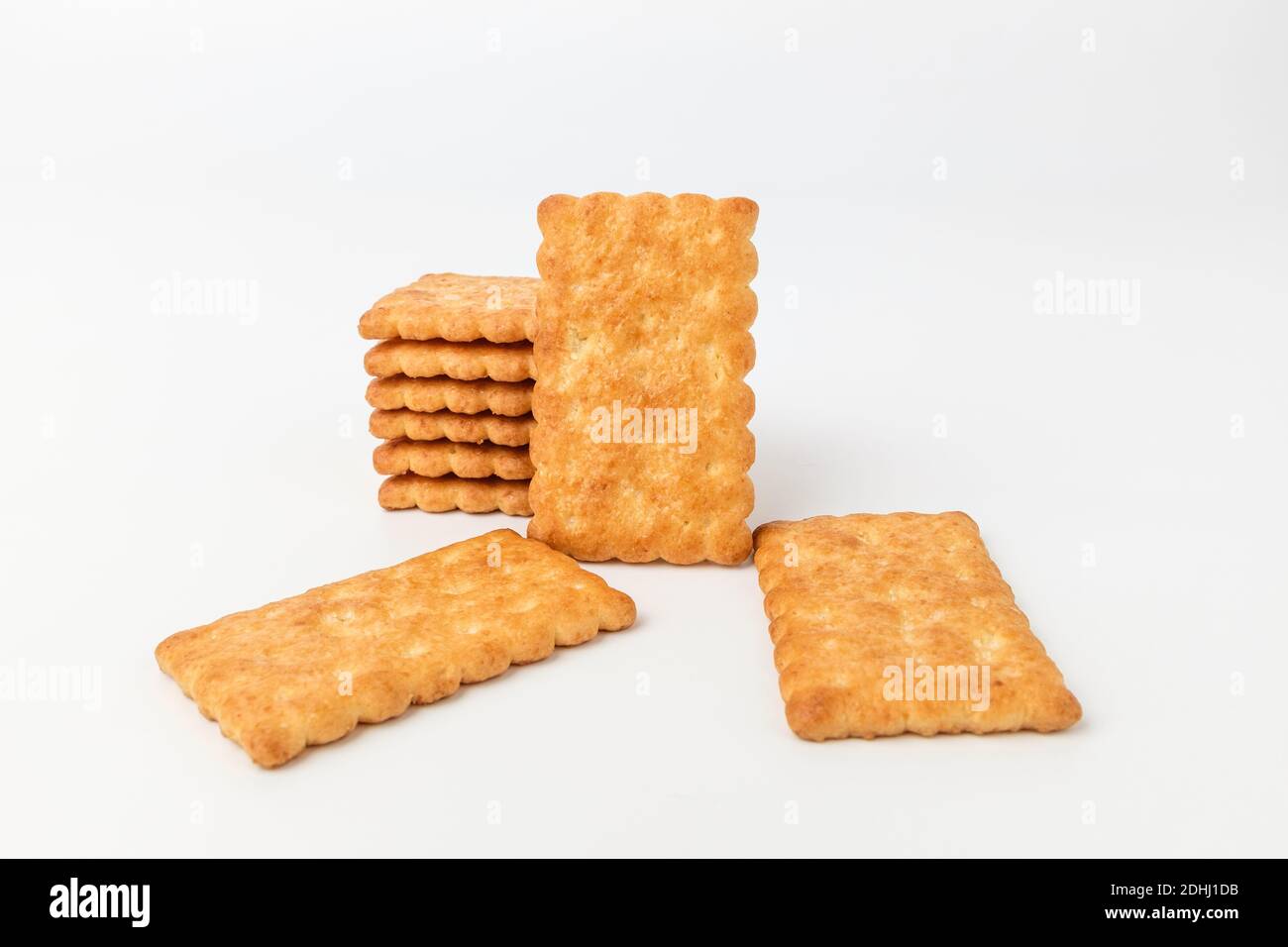 Snacks in square shape. Dessert with butter and coconut flavor. Crispy ...