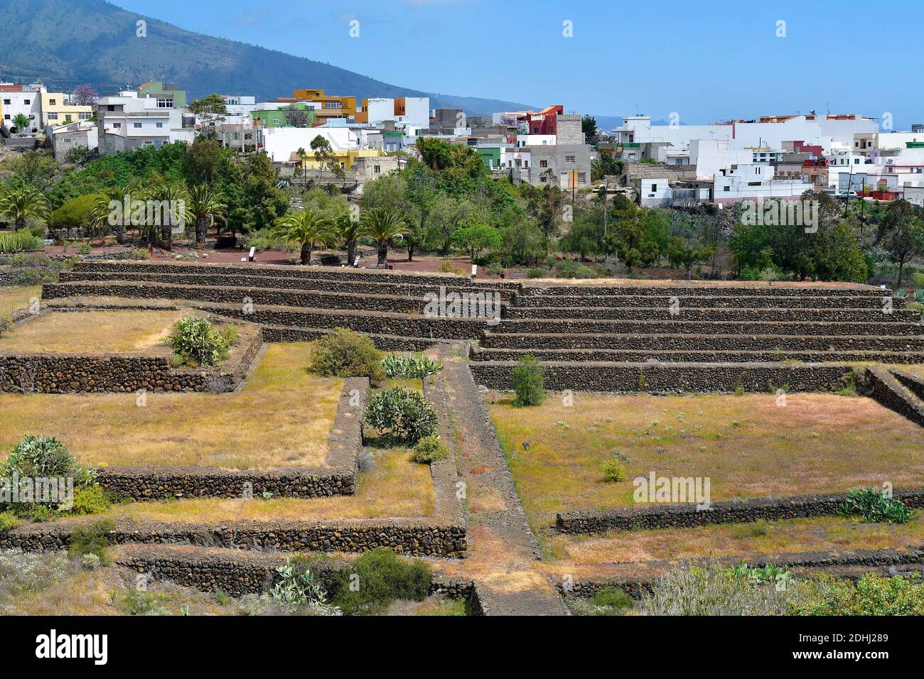 Spain, Canary Islands, Tenerife, pyramids of Guimar and colorful ...