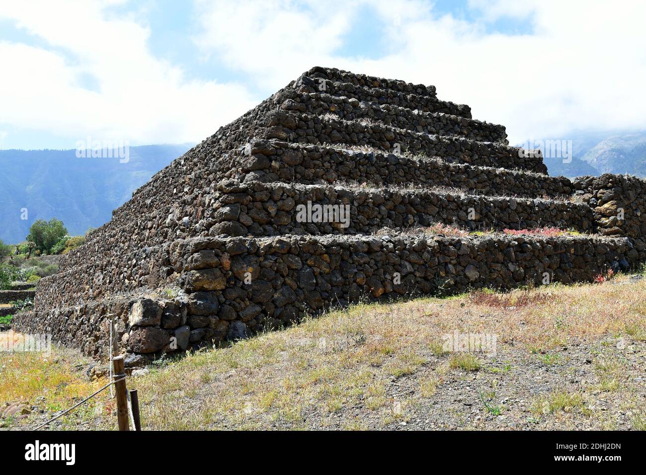 Spain, Canary Islands, old pyramids of Güimar built from lava stones ...