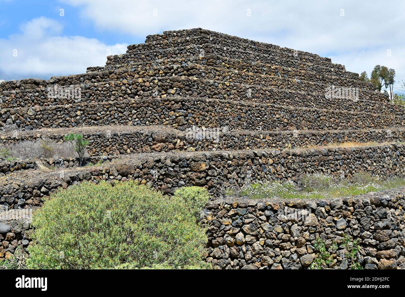 Spain, Canary Islands, Tenerife, old pyramid in Guimar built with lava ...