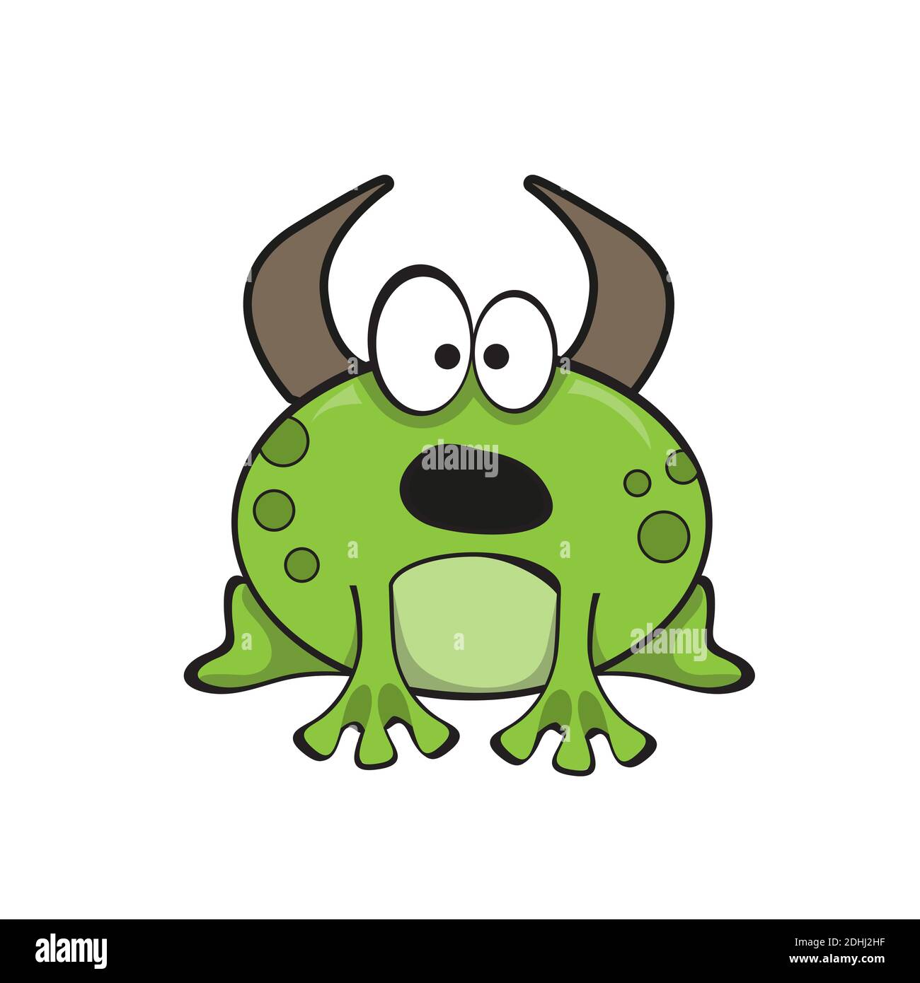 Bullfrog cartoon character. Funny vector illustration on white Stock ...