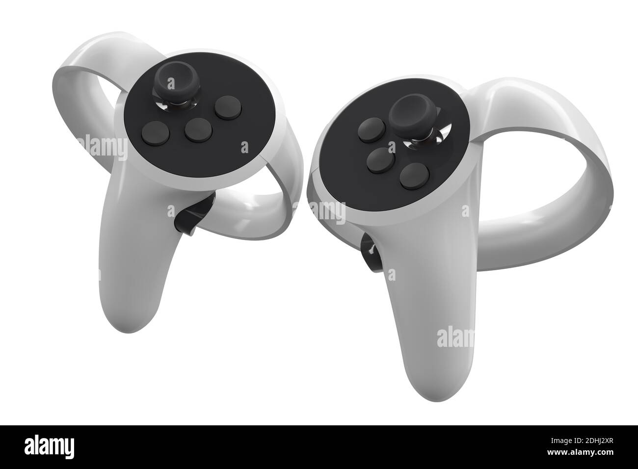 Virtual reality controllers for online and cloud gaming isolated on ...