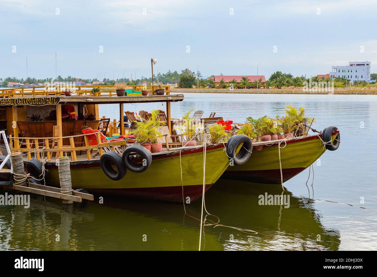 Kampot river boat hi-res stock photography and images - Alamy