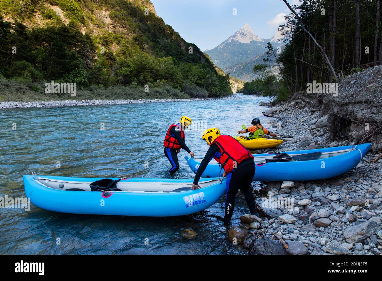 Kayaking, Ubaye Valley, Vallée de l'Ubaye, Alpes Haute Provence, France ...