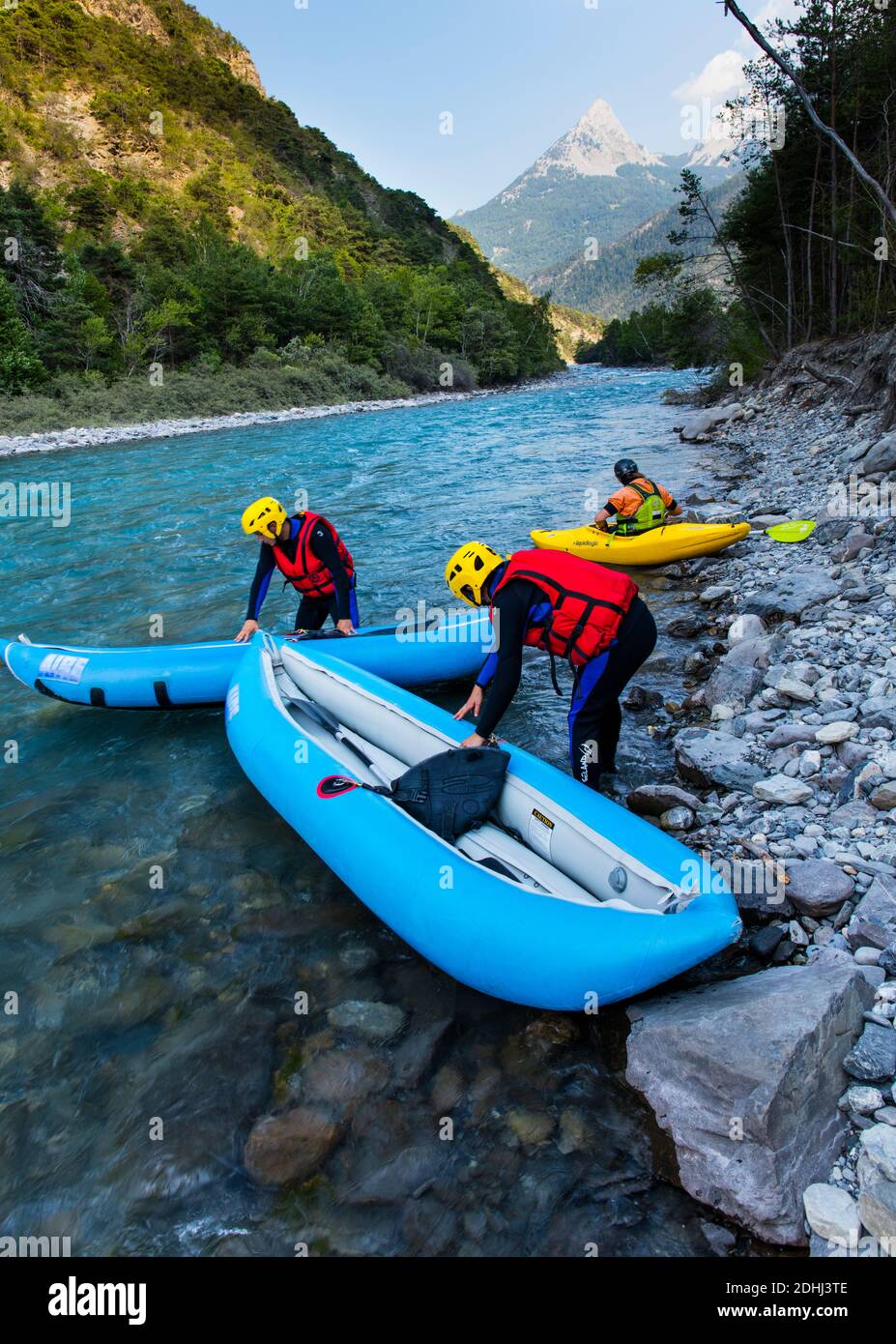 Kayaking, Ubaye Valley, Vallée de l'Ubaye, Alpes Haute Provence, France ...