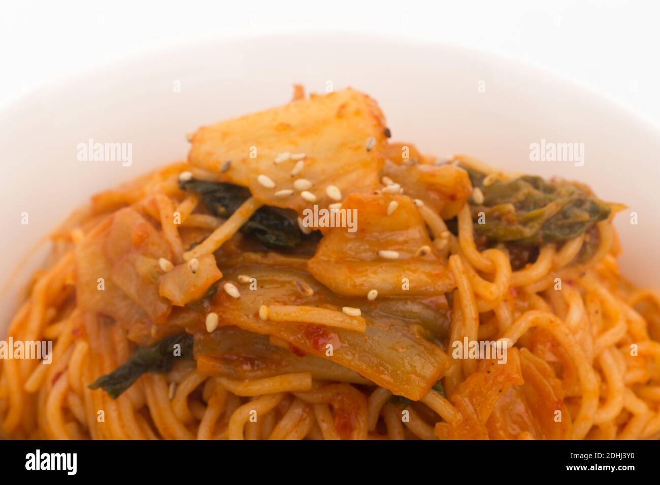 Red seasoned noodles with background Stock Photo - Alamy