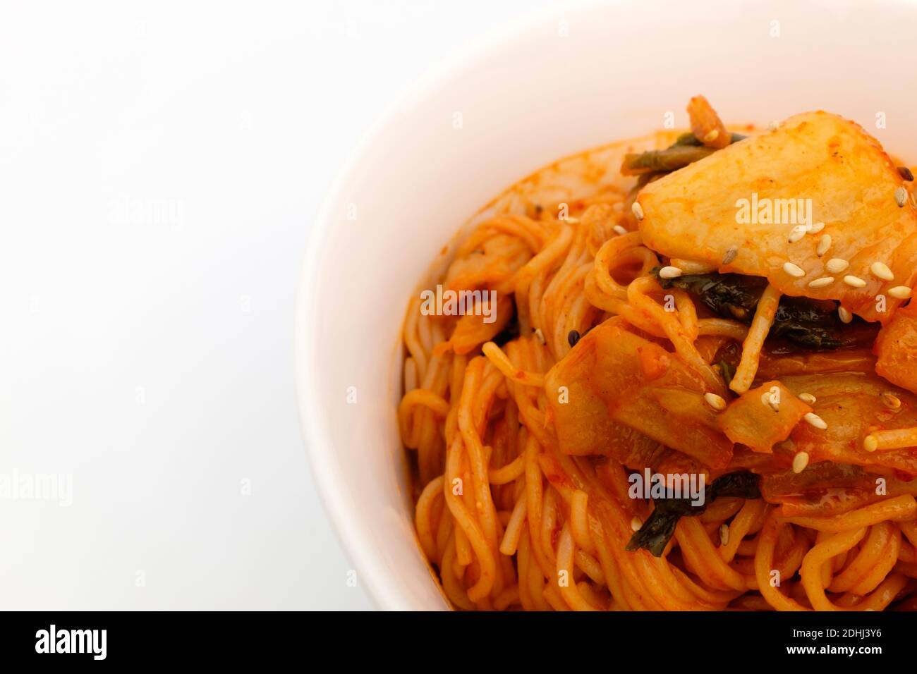Red seasoned noodles with background Stock Photo - Alamy
