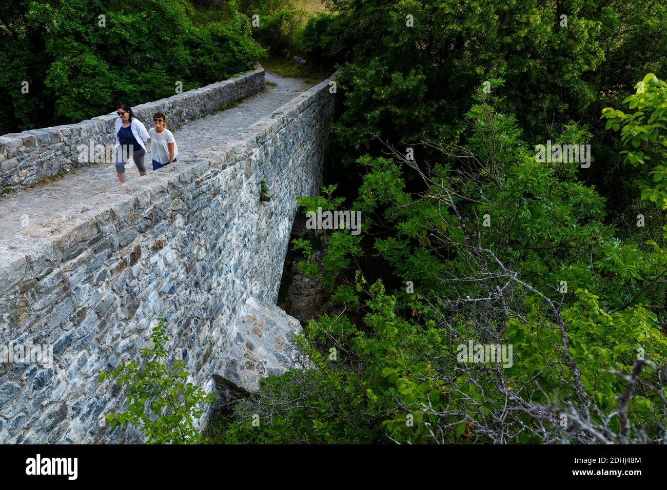 Romanesque Bridge, Ubaye Valley, Vallée de l'Ubaye, Alpes Haute ...