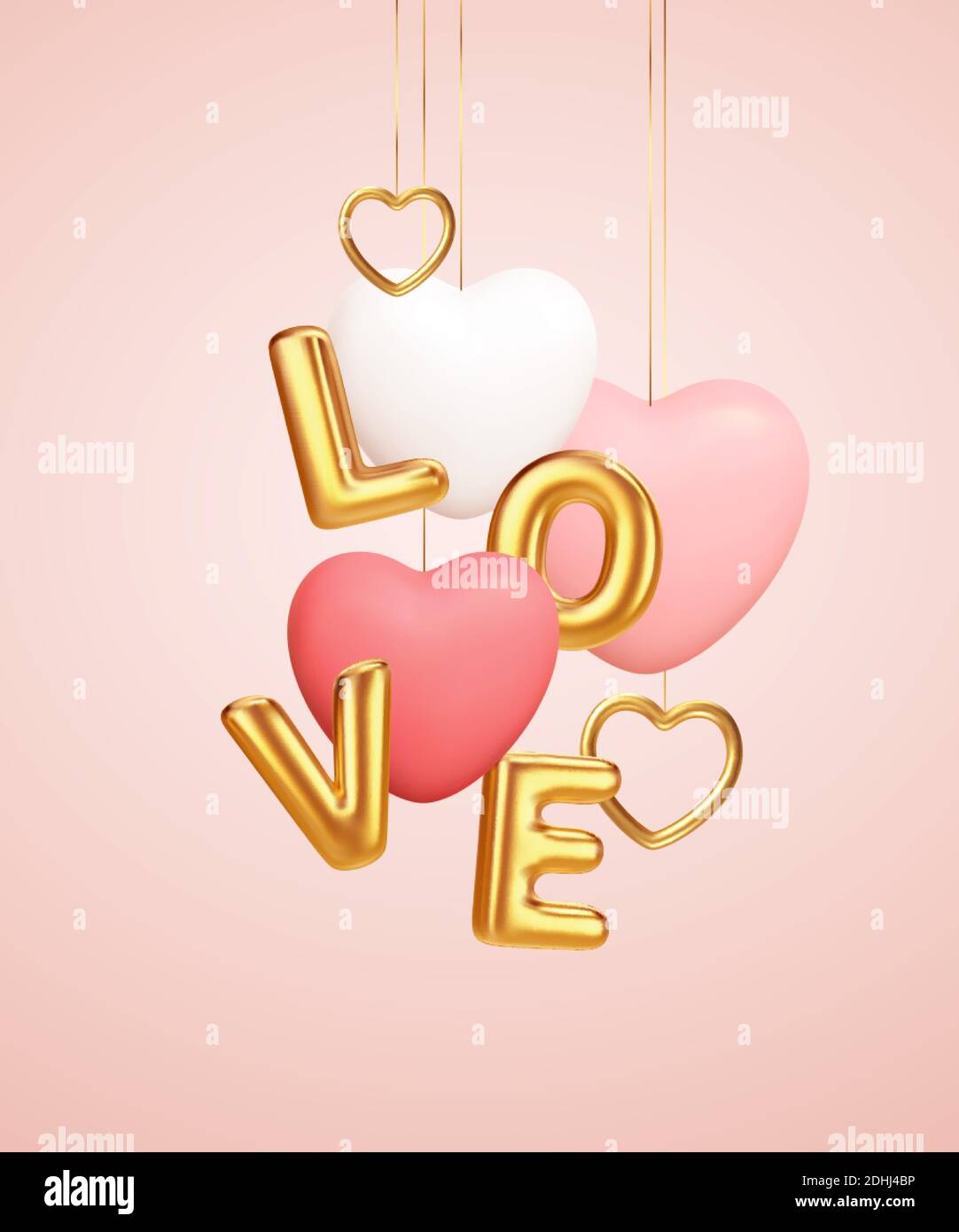 Pink podium balloons heart Stock Vector Images - Alamy