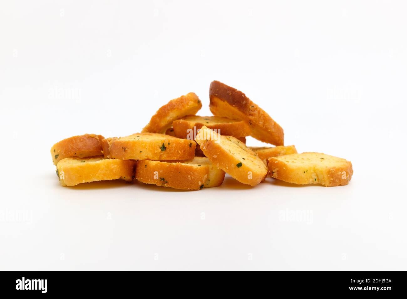 Garlic bread on white background Stock Photo - Alamy