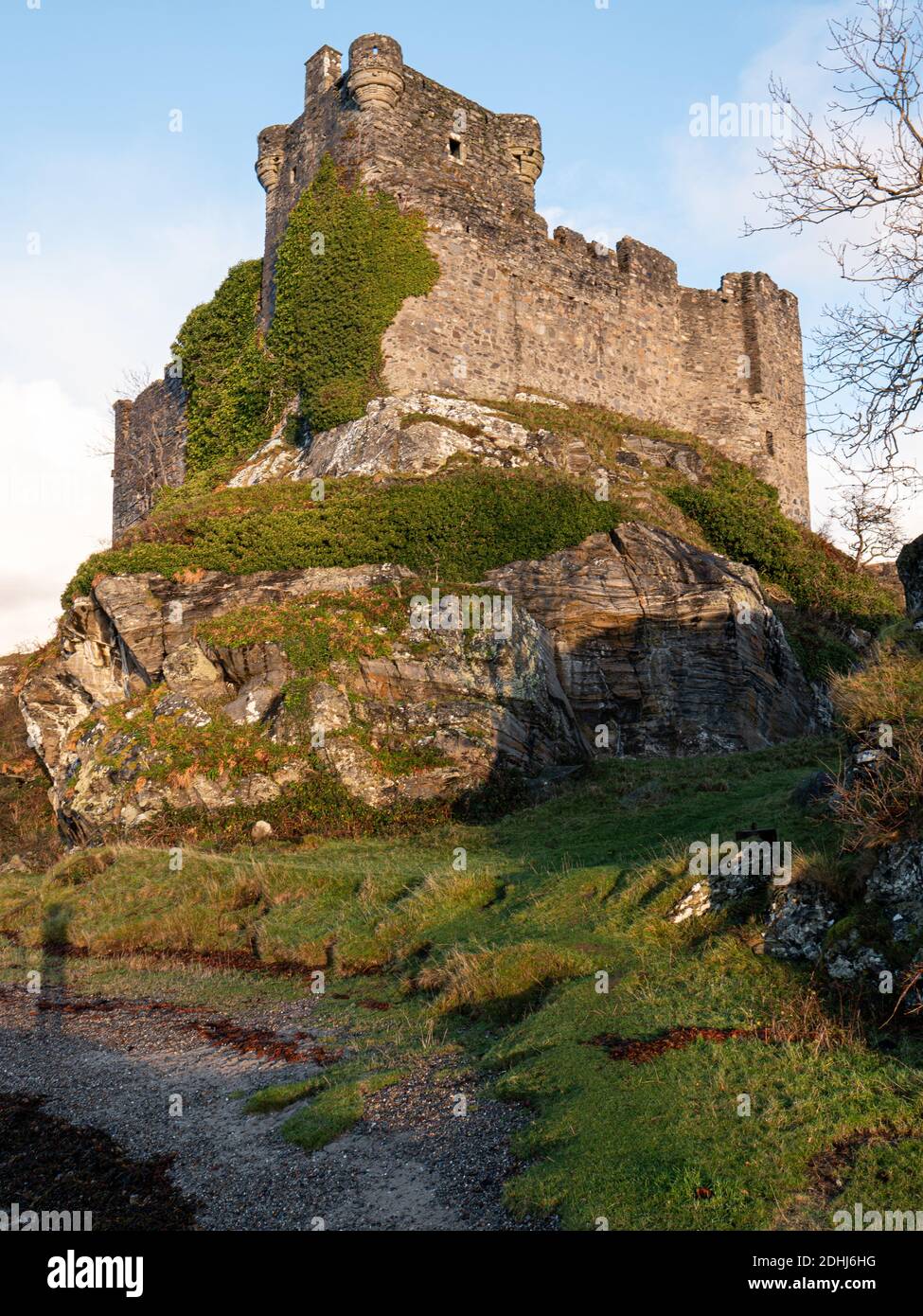 The ruins of Castle Tioram situated on Eilean Tioram (The Dry Island ...