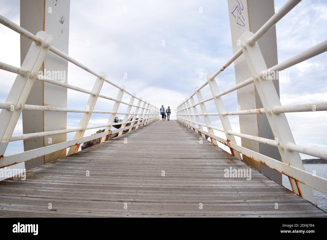 A closeup shot of a wooden bridge on the beach Stock Photo - Alamy
